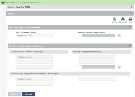 TFNRegistry UI How Do I Retrieve The ORC Page For My Resp Org Somos