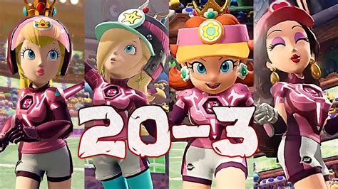 Mario Strikers Battle League Peach Rosalina Daisy And Pauline Gameplay