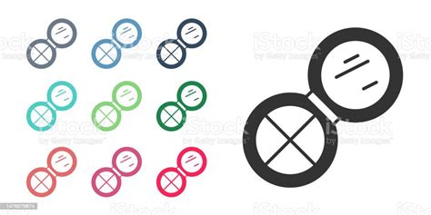 白い背景に分離されたミラーアイコンを持つ黒いメイクアップパウダーカラフルなアイコンを設定しますベクトル コンパクトミラーのベクターアート