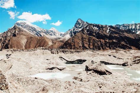 Epic Khumbu Glacier On The Way To Everest Base Camp In Himalaya