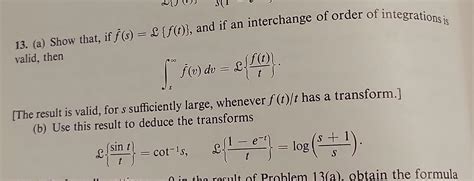 Solved 21 A Show That If DsdF S L G T Then Chegg Com
