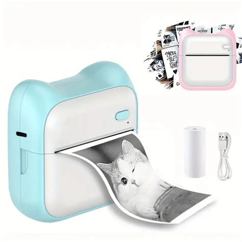 Mini Printer Sticker Printer 203dip Portable Thermal Printer Inkless