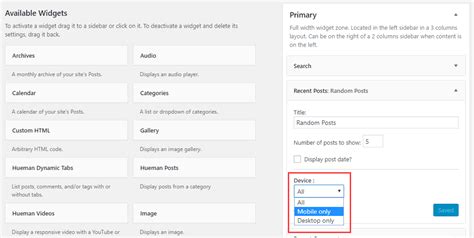 Showhide Widgets Based On Devices Wp Missing