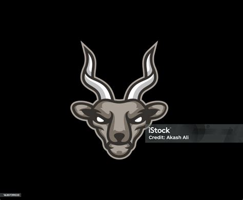 Evil Deer Head Logo Cartoon Design Abstract Vector Template Stock Illustration Download Image