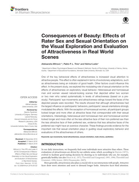 Pdf Consequences Of Beauty Effects Of Rater Sex And Sexual