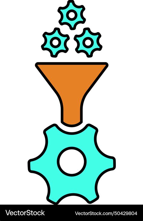 Data Processing Funnel Icon Royalty Free Vector Image