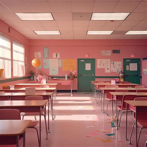 Premium Ai Image School Corridor