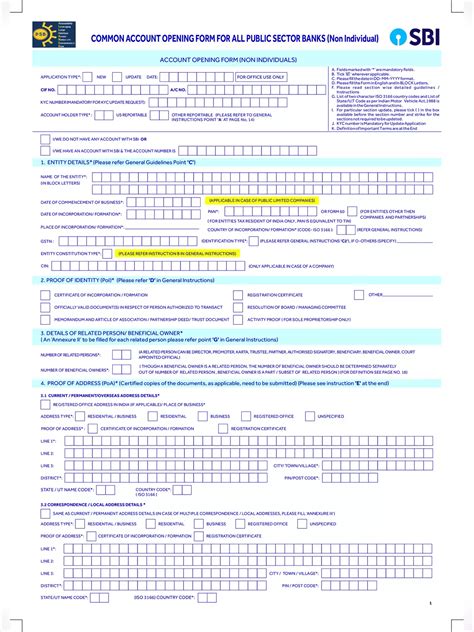 Sbi Current Account Opening Form Pdf Instapdf
