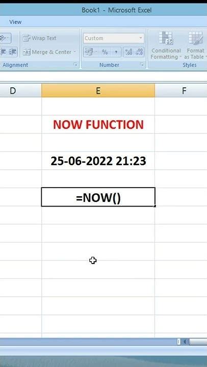 How To Use The Excel Now Function Shorts Youtube