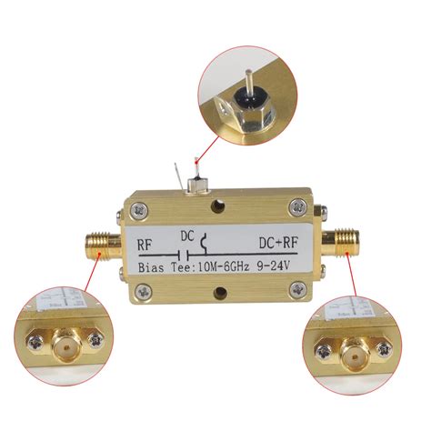 Rf 광대역 증폭기 모듈용 9 24v 동축 피드 바이어스 Sma 10mhz 6ghz 바이어스 티 Rf 광대역 무선 주파수 Dc