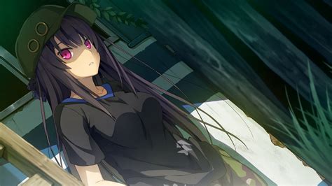 Akinashi Yuu Ao No Kanata No Four Rhythm Black Hair Game Cg Hat Long
