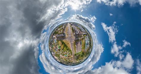 Circular Rotation With Twisting Of The Landscape Of The City From The