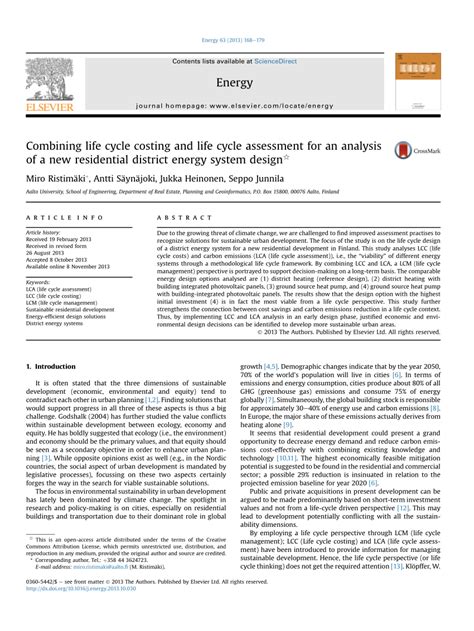Pdf Combining Life Cycle Costing And Life Cycle Assessment For An