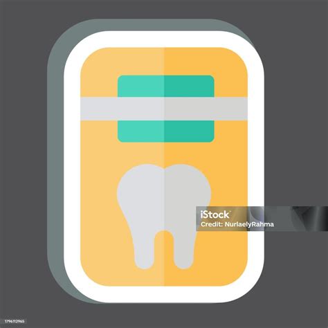 스티커 치실 치과 의사 기호와 관련이 있습니다 심플한 디자인 편집 가능 간단한 일러스트레이션 0명에 대한 스톡 벡터 아트 및