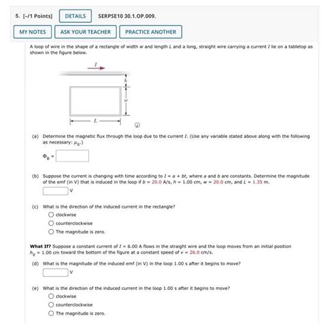 Solved A Loop Of Wire In The Shape Of A Rectangle Of Width W Chegg