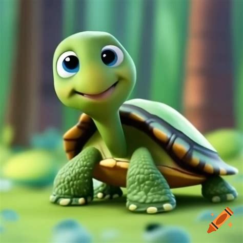 Cute Turtle Character Design In Pixar Style On Craiyon