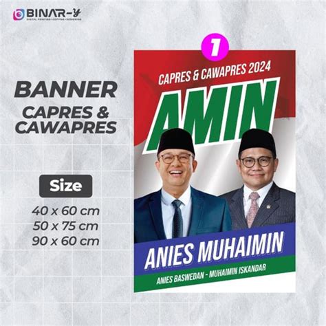 Jual Spanduk Banner Pohontiang Capres Cawapres Siap Pasangsatu Hari