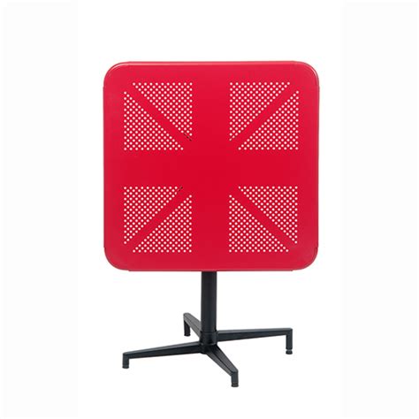 Indooroutdoor Metal Folding Table With Mesh Table Top In Red