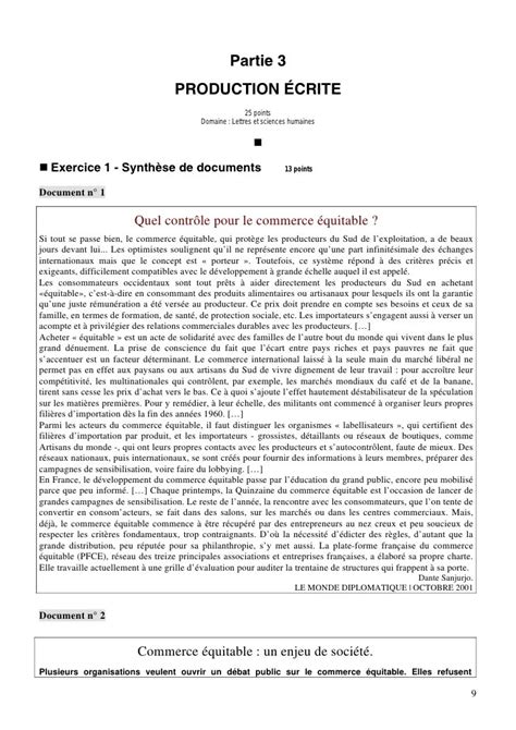 Exemple De Synthese De Document Gratuit Des Possibilités Illimitées