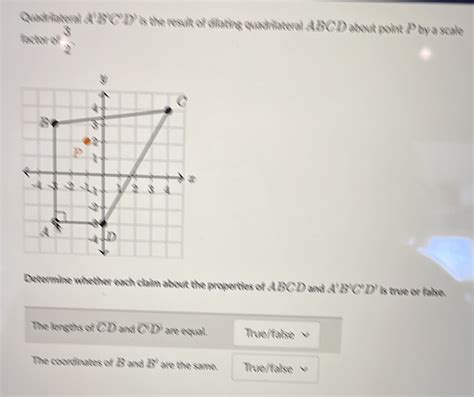 quadrilateral yc 40 is the result of dilating quadrilateral abcd about