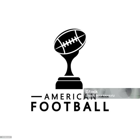 우승자 미식 축구 선수권 대회 트로피 디자인 벡터 아이콘 템플릿입니다 우승자 상을 위한 미식축구 트로피 경기 스포츠에 대한 스톡