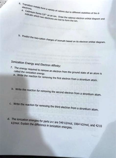 Solved Electrons Ionization Energy And Electron Affinity Called The