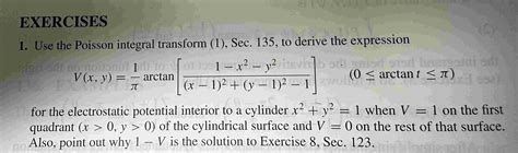 Solved Exercisesuse The Poisson Integral Transform 1