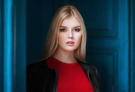 Wallpaper Selena Verner Women Blonde Maxim Maximov Portrait Face