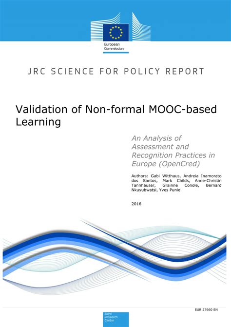 Pdf Validation Of Non Formal Mooc Based Learning An Analysis Of Assessment And Recognition