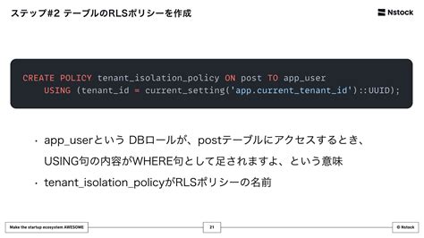 Spring Bootと行レベルセキュリティではじめるマルチテナントアーキテクチャ Multi Tenant Architecture Using Row Level Security