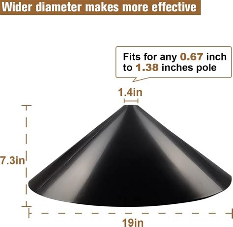 Garbuildman Squirrel Baffle For Bird Feeder Pole Outside Pole Mount