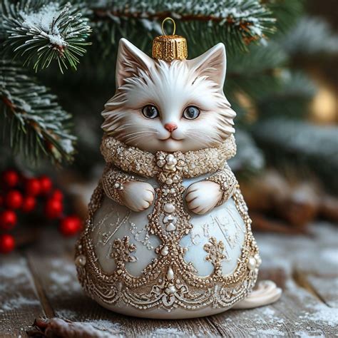 «Белая кошка с белым котенком … — картинка создана в Шедевруме
