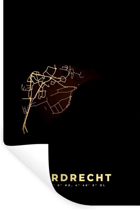 Muurstickers Sticker Folie Dordrecht Kaart Plattegrond