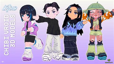 3d Chibi Vtuber Avatar Vrchat Avatar Custom Chibi Vroid Model Vrm