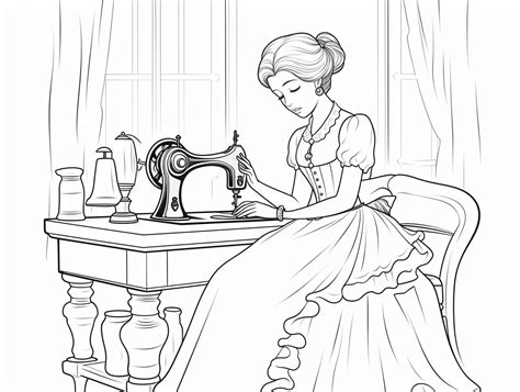 Sewing Coloring Page For Adults Free Printable Coloring Pages