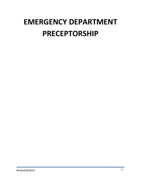 Ed Preceptor Ship Syllabus Pdf Emergency Department Patient