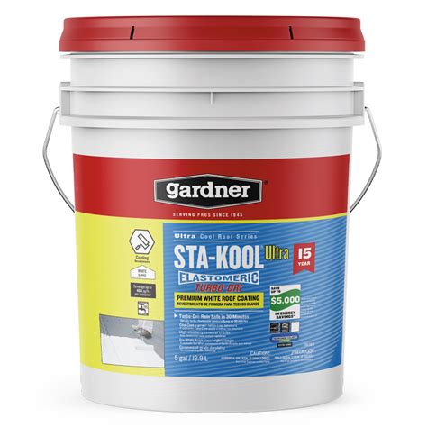 Gardner Sta Kool 15 Yr Turbo Dri Elastomeric Roof Coating White Pro
