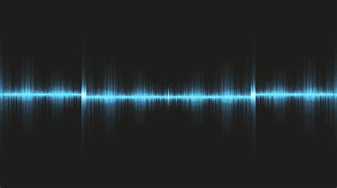 Light Blue Sound Wave On Black Background Technology And Earthquake