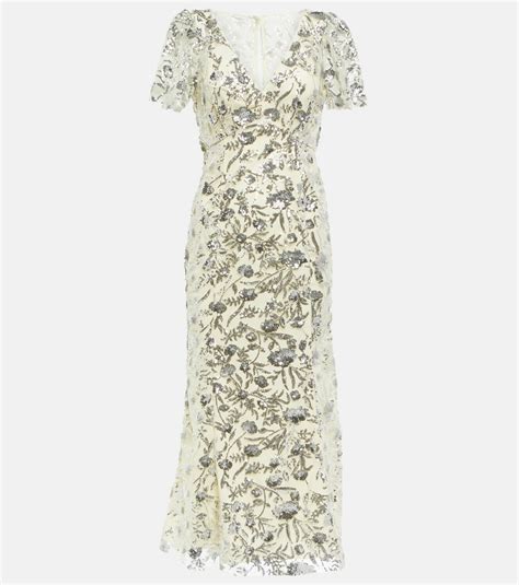 Self Portrait Sequined Midi Dress Self Portrait