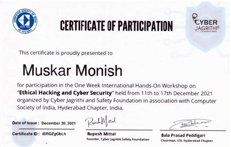 monish muskar on linkedin cybersecurity ethicalhacking