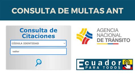 ᐉ Consultar Multas Ant Por Placa O Cédula 2024 Ecuador Para Todos