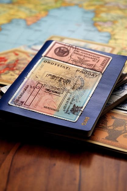 Premium Photo Image Of An Open Passport With Visa Stamps On The Table