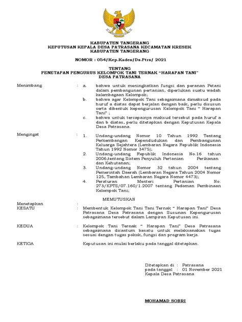 Sk Kelompok Tani Ternak Berkah Jaya Pdf