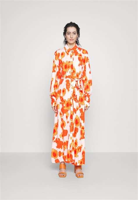 Selected Femme Slfnicolette Ls Blusenkleid Orangeadeorange