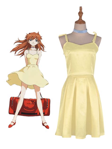 Asuka Langley Soryu Yellow Dress Cosplay Costume Telegraph
