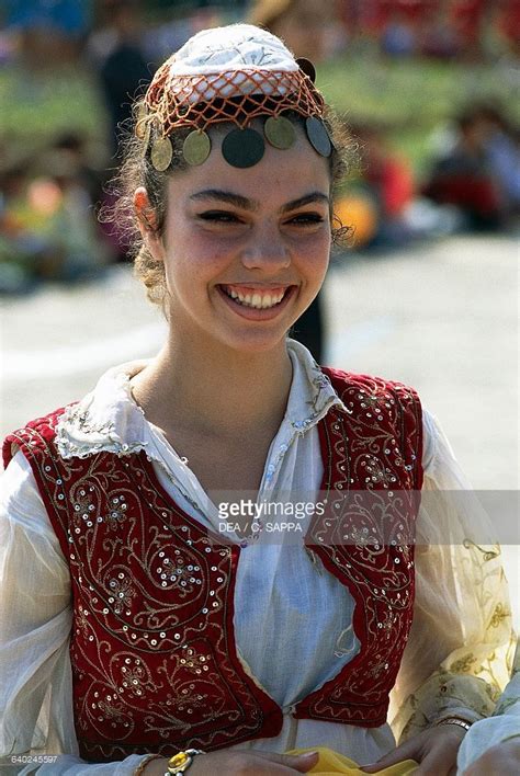 Woman In Traditional Costume During Nowruz Day Tirana Albania