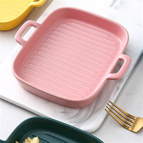 Nordic Ceramic Rectangular Baking Plate Serving Main Dishes Mugen