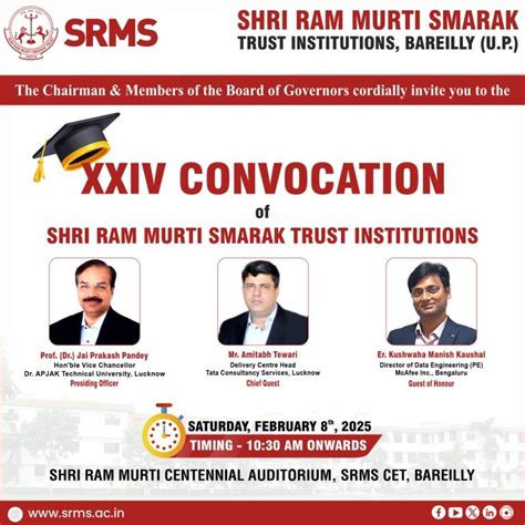 Srms Engineering Institutions To Honor 2024 Pass Out At Its 24th Convocation Ceremony On