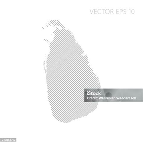 Striped Map Of Sri Lanka Vector Abstract Sri Lanka Map With Gray Diagonal Lines Stock