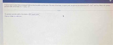 Solved A Farmer Wants To Plant Three Rectangular Fields So That The